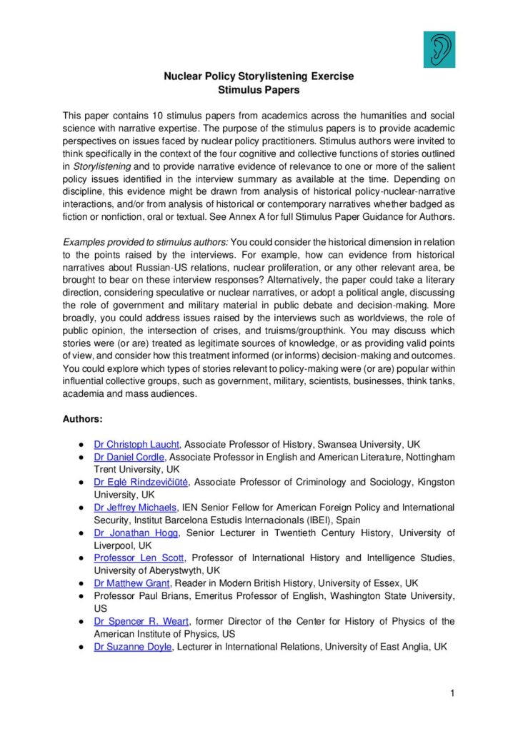 3 NPSE Stimulus Papers - Storylistening: Narrative Evidence and Public ...